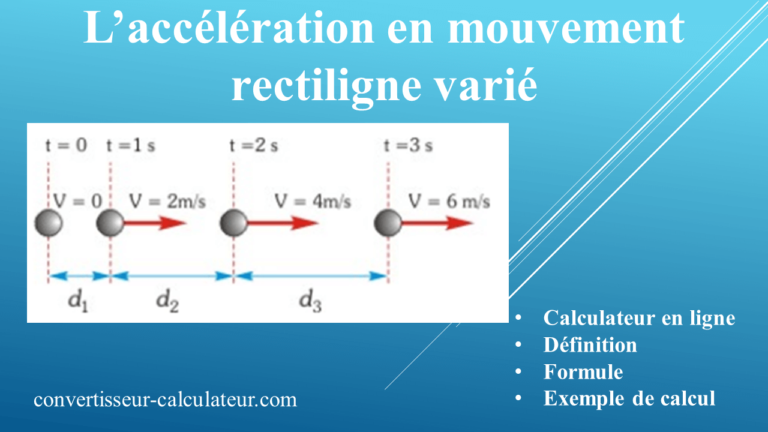 Calcul de l’accélération en mouvement rectiligne varié